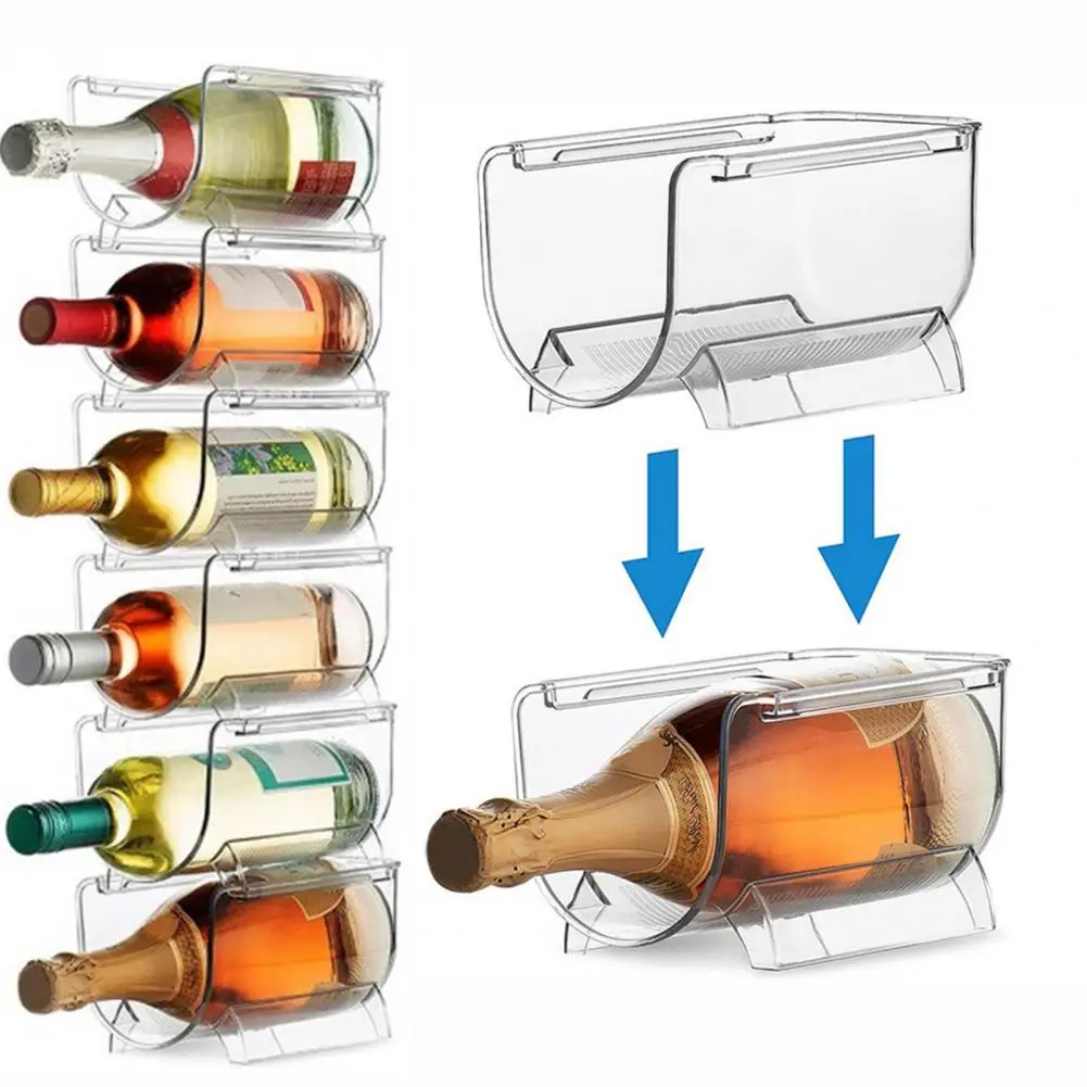 Refrigerator-Organizer-Containers-Wine-Holder-Storage-Rack-Stackable ...