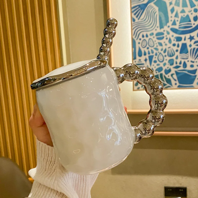 Ceramic-Mug-with-Lid-and-Spoon-Ins-StyleHigh-Color-Pearl-Handle-Luxury ...