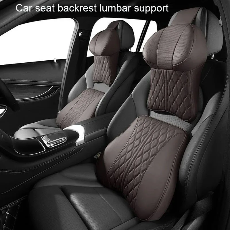 3D-Memory-Car-Seat-Pillow-Lumbar-Support-Leather-Headrest-Travel ...