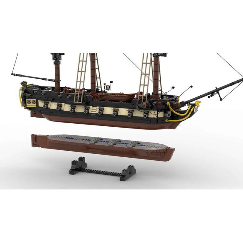 538PCS-MOC-Fer-Maiden-Frigate-Lower-Hull-and-Stand-Building-Blocks-Toy-Brick-Assembled-Display ...