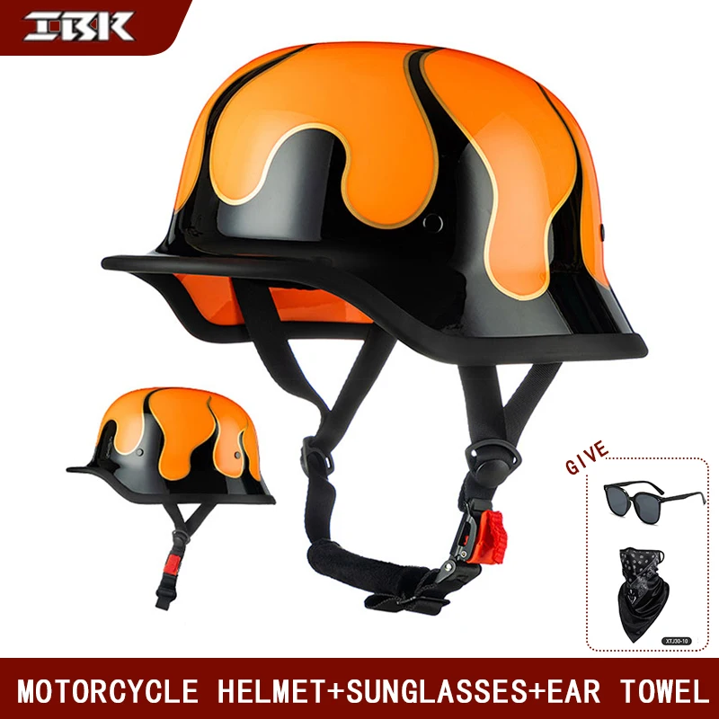 Private-helmet-motorcycle-retro-semi-helmet-motorcycle-German-style ...