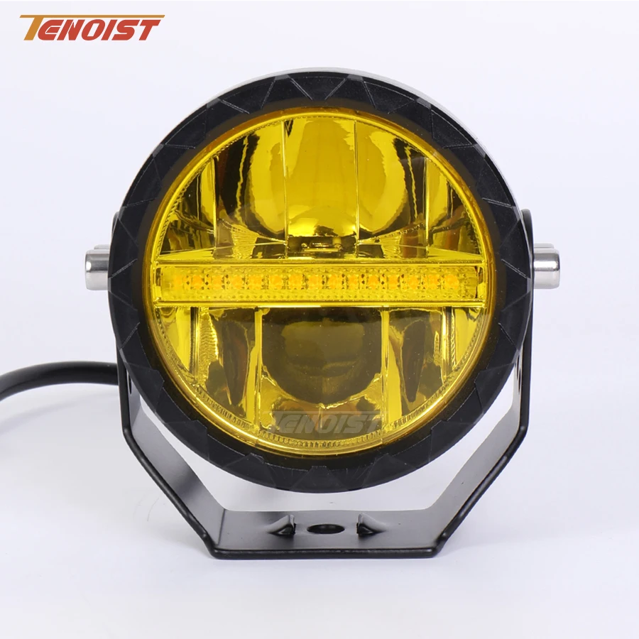 Super-Bright-3-5-Inch-White-Yellow-With-Yellow-DRL-High-Low-Beam-LED ...