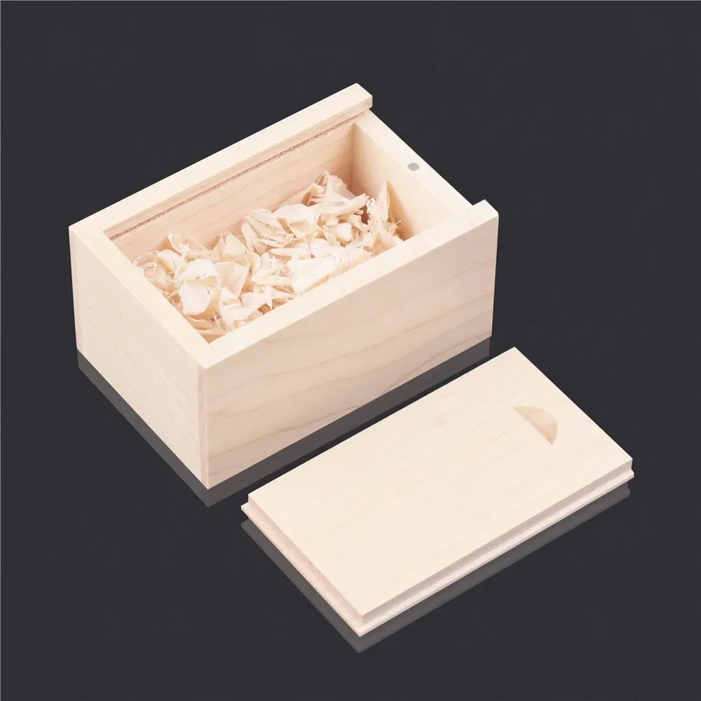 1Pcs Natural Maple Wooden Storage Box with Slide Top Wood Jewelry ...