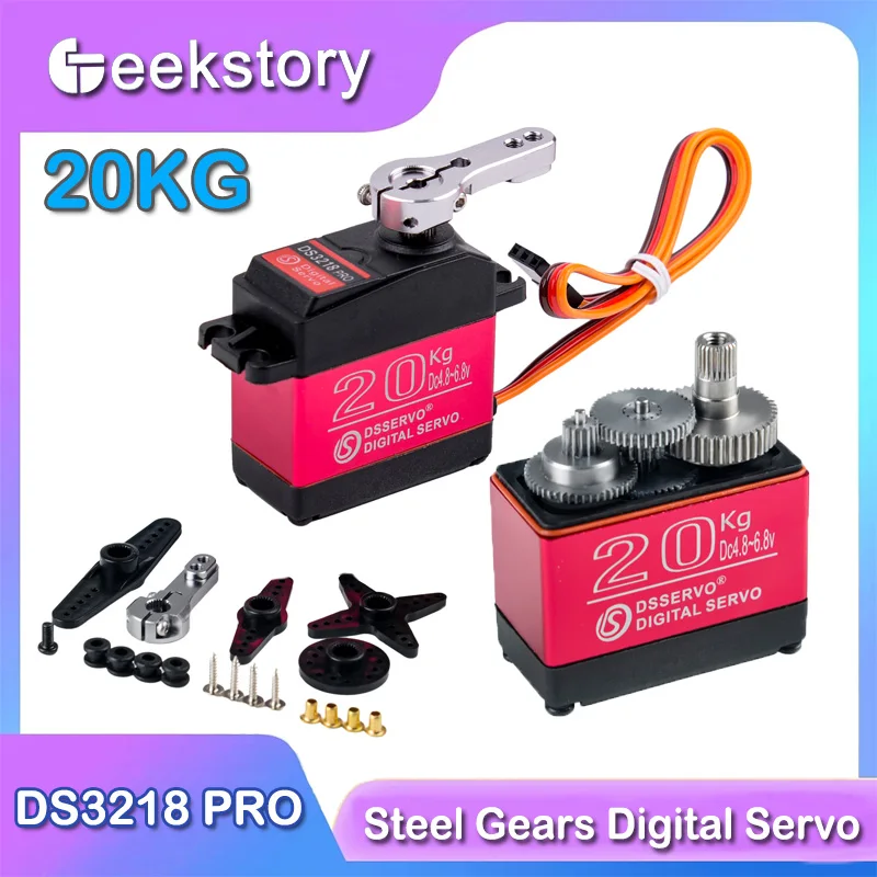 20KG Digital DS3218 Pro Servo Motor 180/270 Degree Metal Gear Servo ...