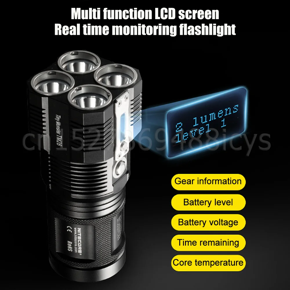 2022 nitecore TM28 6000 Lumens CREE XHP35 HI 4LED Rechargeable Hight Light Flashlight FOR Gear ...