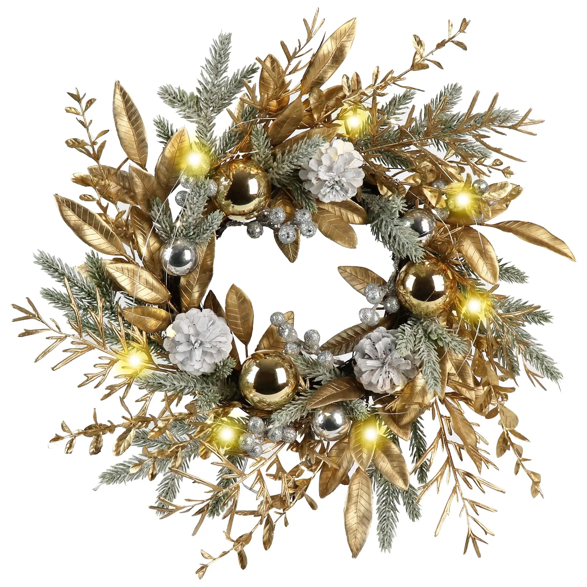 Corona-de-Navidad-dorada-de-50cm-decoraci-n-de-pared-de-rbol-adornos ...