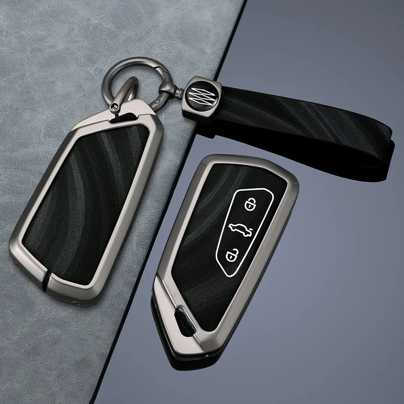 Leather Car Key Case Cover Shell Fob For Volkswagen VW Golf 8 MK8 ID-4 ...