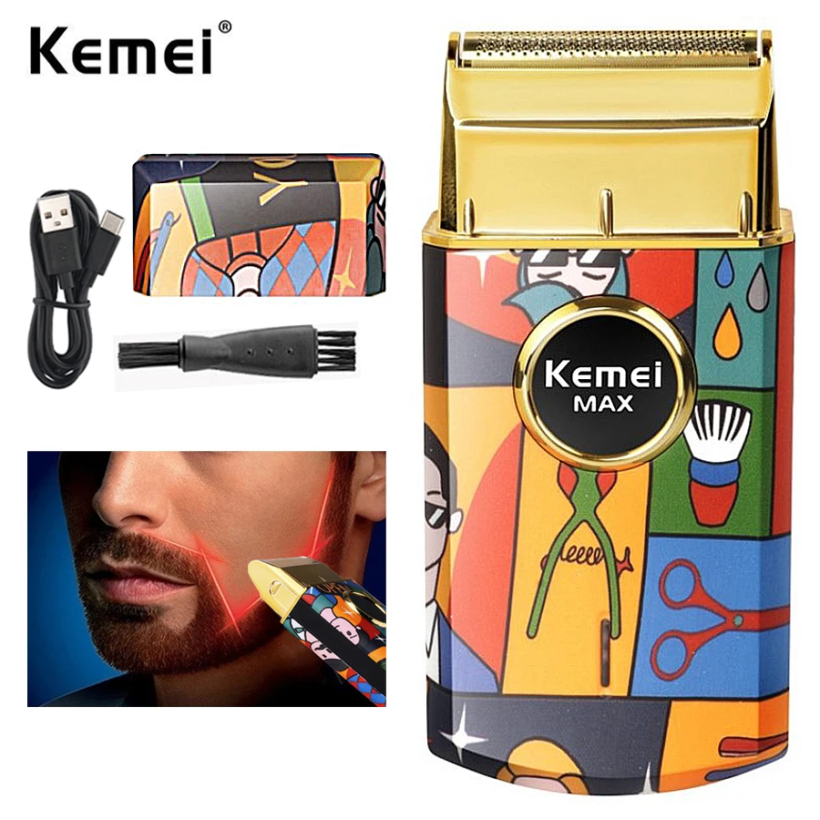Kemei-7098-Electric-Razor-Electric-Shaver-Titanium-Double-Foil-Shaver ...