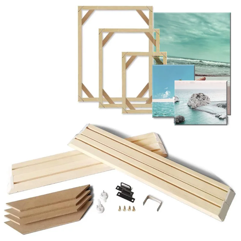 Set-Oil-Painting-Photo-Frame-Handmade-Wooden-DIY-Panel-Kit-For-Image ...