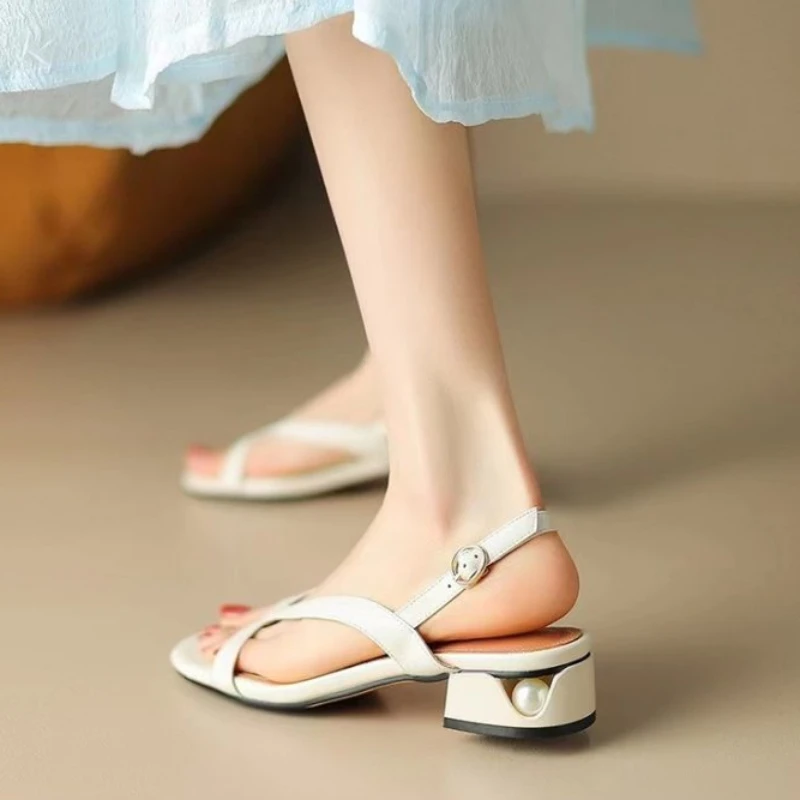 Open Toe Round Tip Ladies Shoes Roman Style Women's Sandals Or New ...