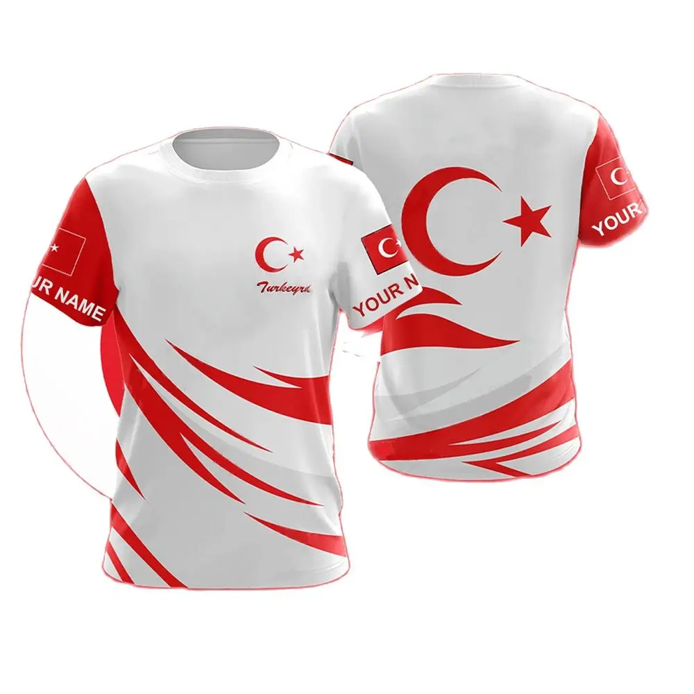 Turkish Men's T-Shirts Fashion Short Sleeve Tops Turkish Flag Print ...