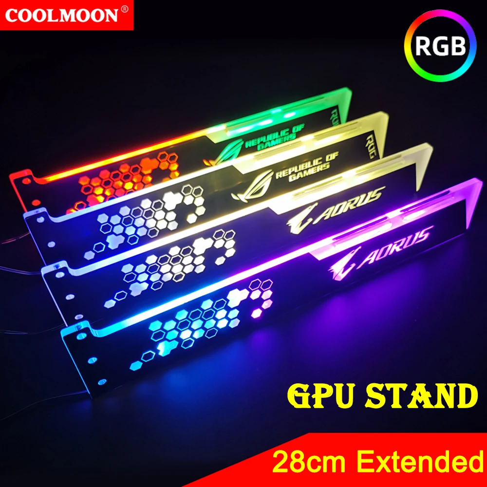 Coolmoon-28cm-Extended-Graphics-Card-Support-5V-4PIN-RGB-GPU-Holder ...