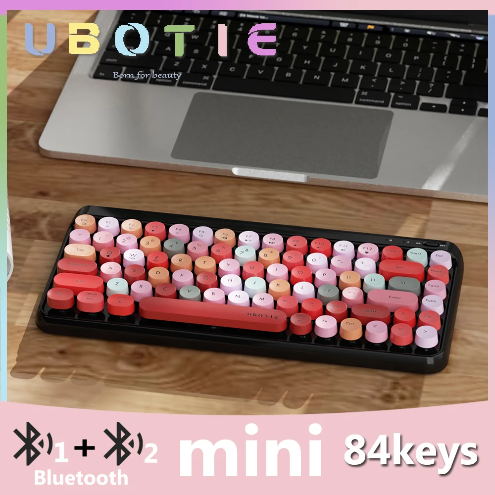UBOTIE-Portable-Mini-Buletooth-Keyboard-84keys-Typewriter-Office ...