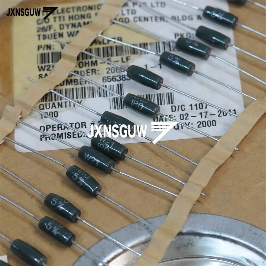 10PCS-NEW-welwyn-W21-5-3W1R-12x5MM-Ceramic-wire-wound-resistors-3W-1R ...