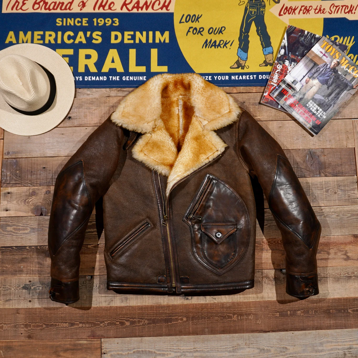 Tailor-Brando-D3-Classic-Sheepskin-Fur-Integrated-Oblique-Zip-Machine ...