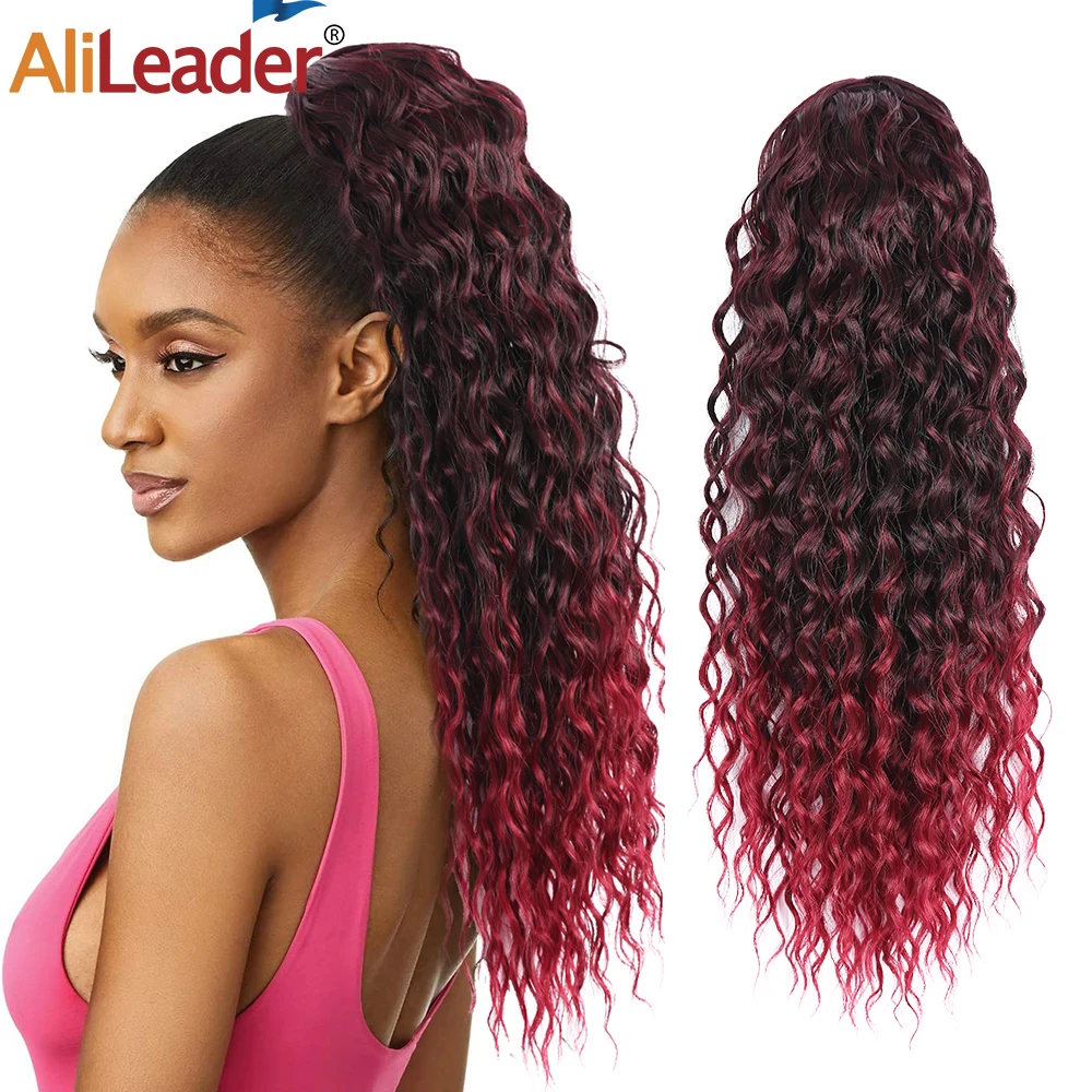 Coleta-Afro-rizada-para-mujer-extensiones-de-cabello-sint-tico-cola-de ...