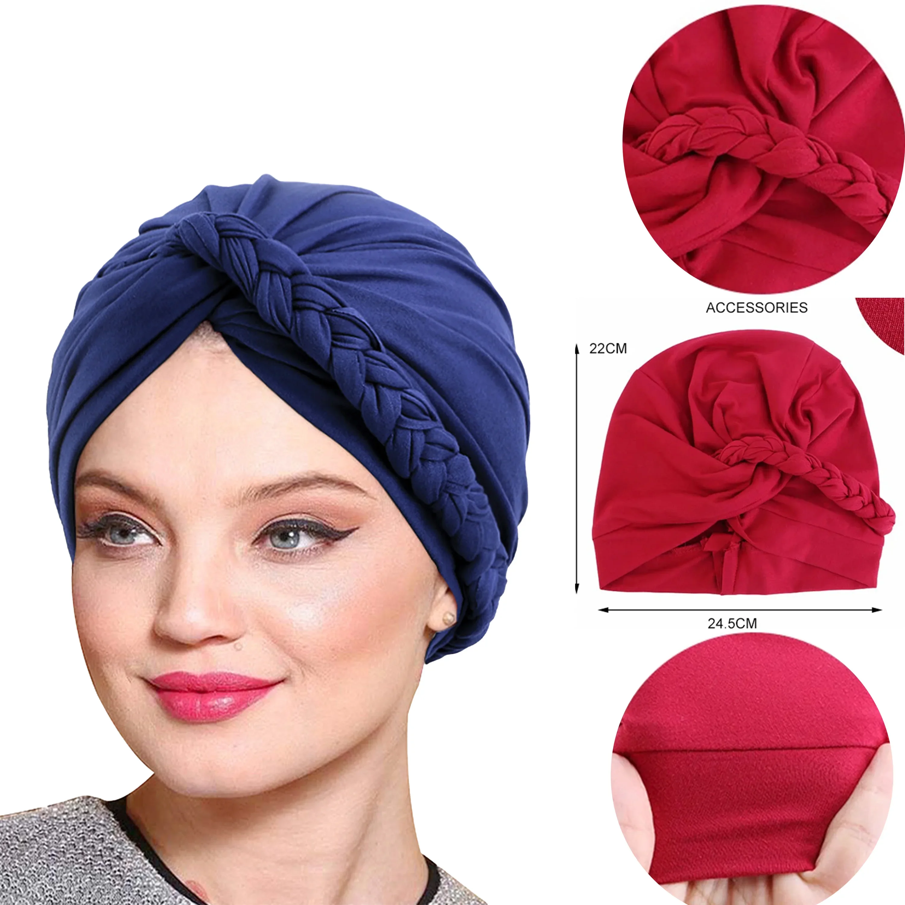 Bohemian-Style-Twist-Braid-Turban-Hat-Hundreds-of-Dress-Hats-Solid ...