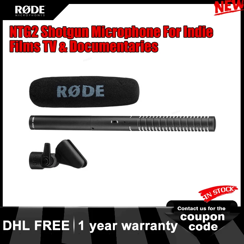 RODE-NTG2-Microfone-Shotgun-para-filmes-indie-TV-e-documentos-bateria ...