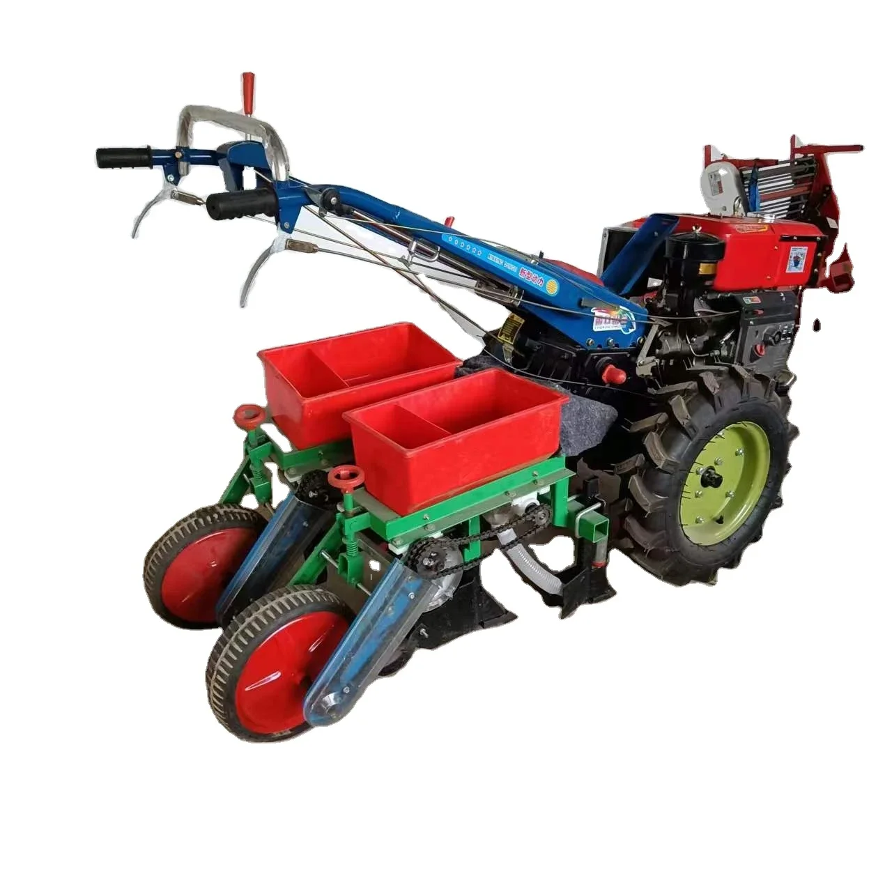 Farm-machinery-walking-tractor-with-corn-planter-soybean-seeder-with ...