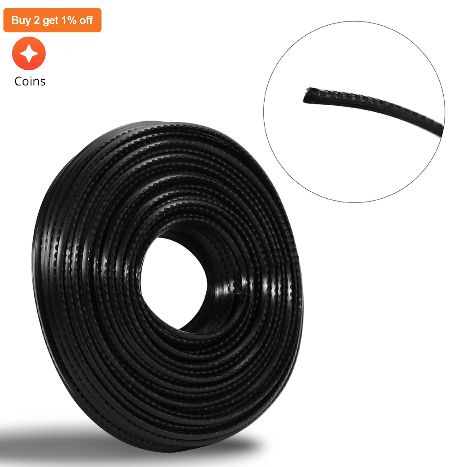 3.0mm 60 Meters Professional Fine Quality Nylon Sawtooth Trimmer Rope ...