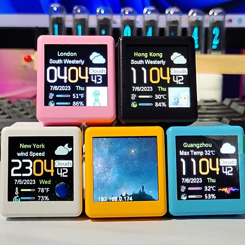 Mini horloge de bureau intelligente,station météo numérique LCD LED ...