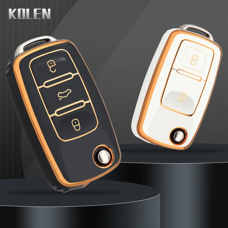 TPU Car Flip Key Case Cover Shell For VW Volkswagen Polo Tiguan Passat ...