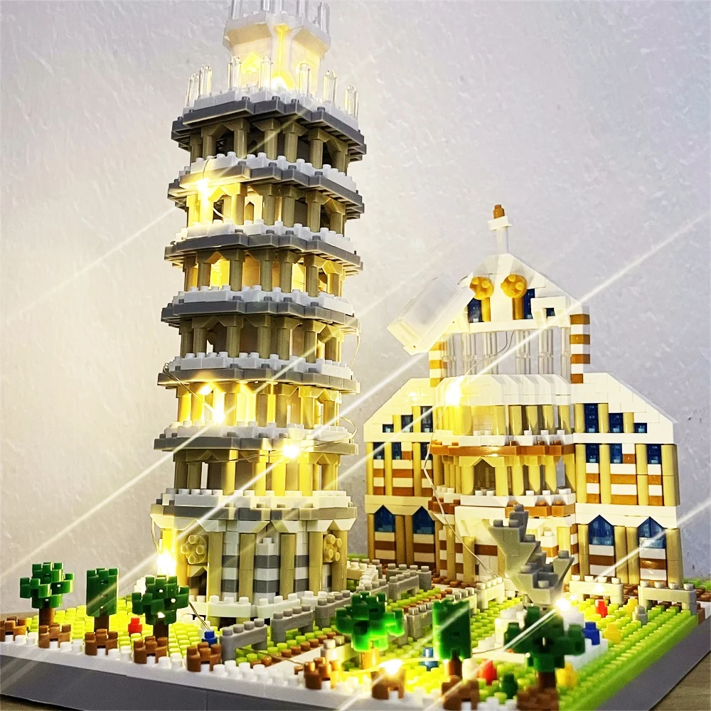 Leaning Tower of Pisa Building Block Set-Educational Mini Bricks Model ...