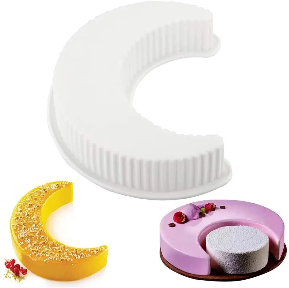 Crescent-Moon-Shape-Silicone-Cake-Pan-Moonlight-Sonata-Mousse-Cake ...