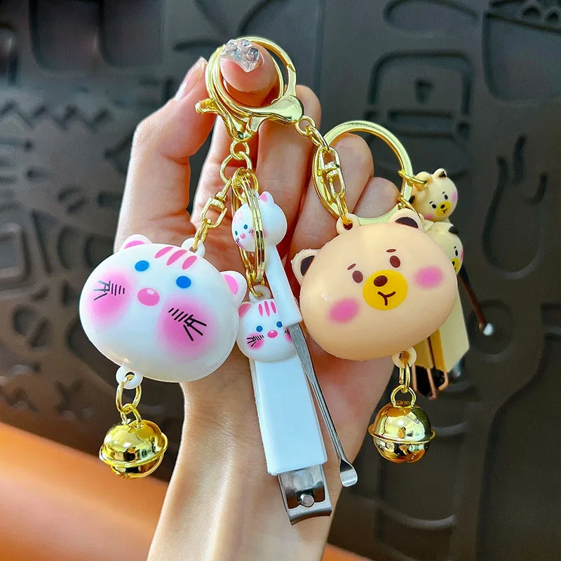 Creative-Nail-Clippers-Earpick-Key-Chain-Cute-Cat-Bear-Head-Exquisite ...