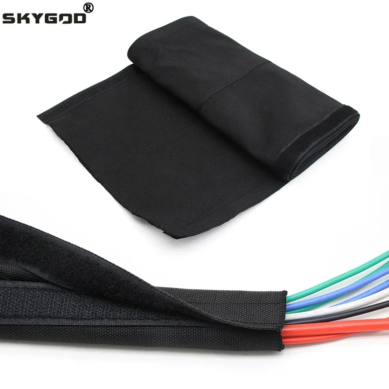 1-3-5m-Cable-Sleeve-Adhesive-Grommet-16mm-100mm-Nylon-Braided-Flexible ...