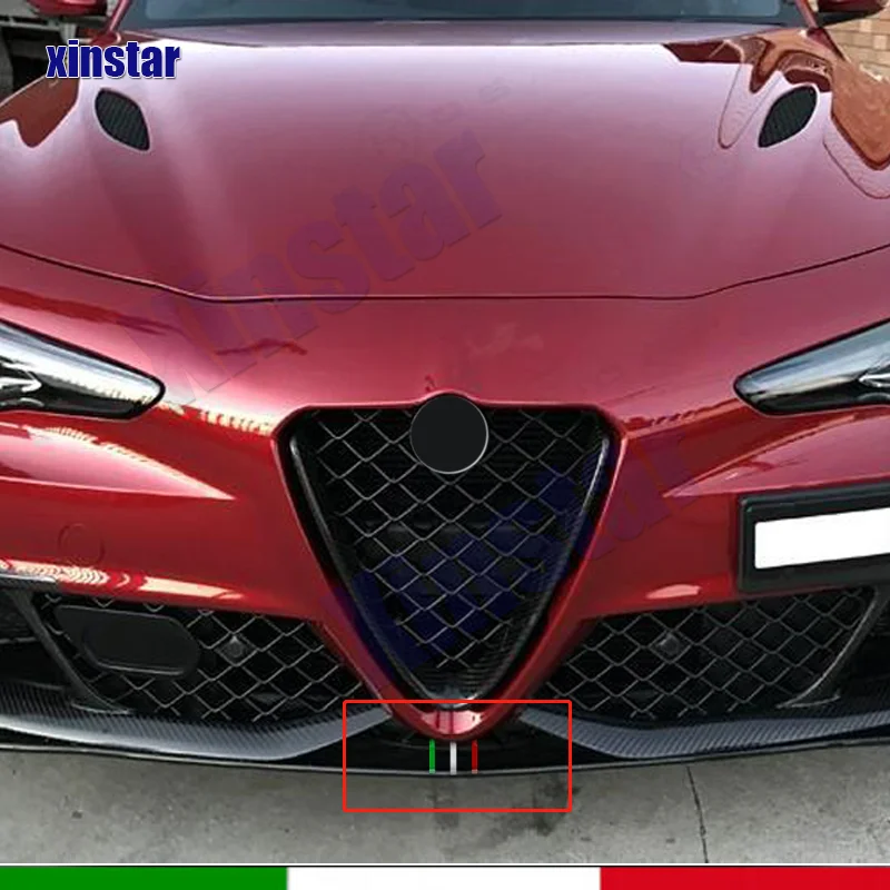 Car-Italian-Flag-Front-Grille-Stickers-Decals-For-Alfa-Romeo-Giulia ...