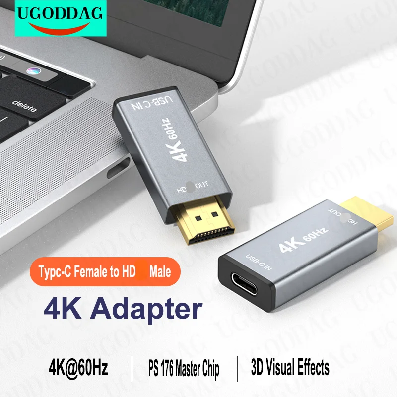 4K-60Hz-Type-C-to-HDMI-Compatible-Male-Adapter-USB-C-Female-Adapter ...