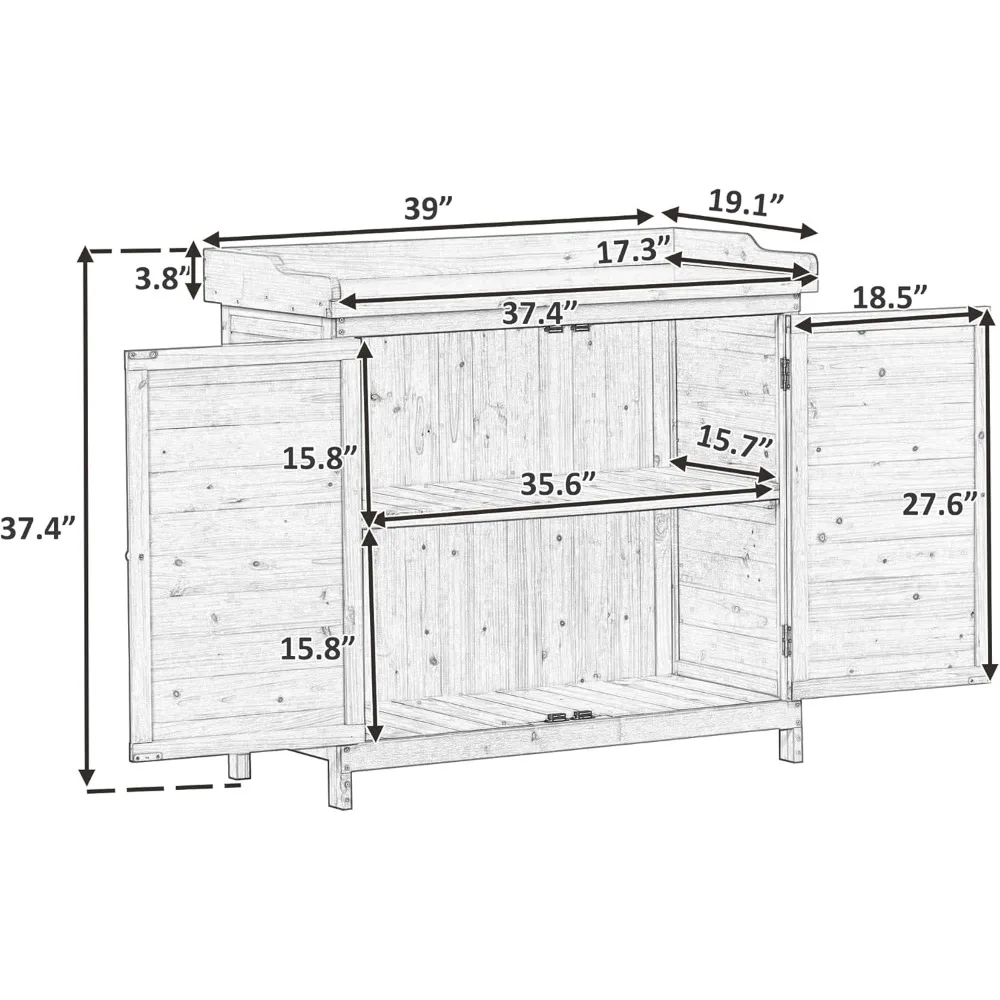 39″ Outdoor Wooden Storage Cabinet – Live In Style Co.