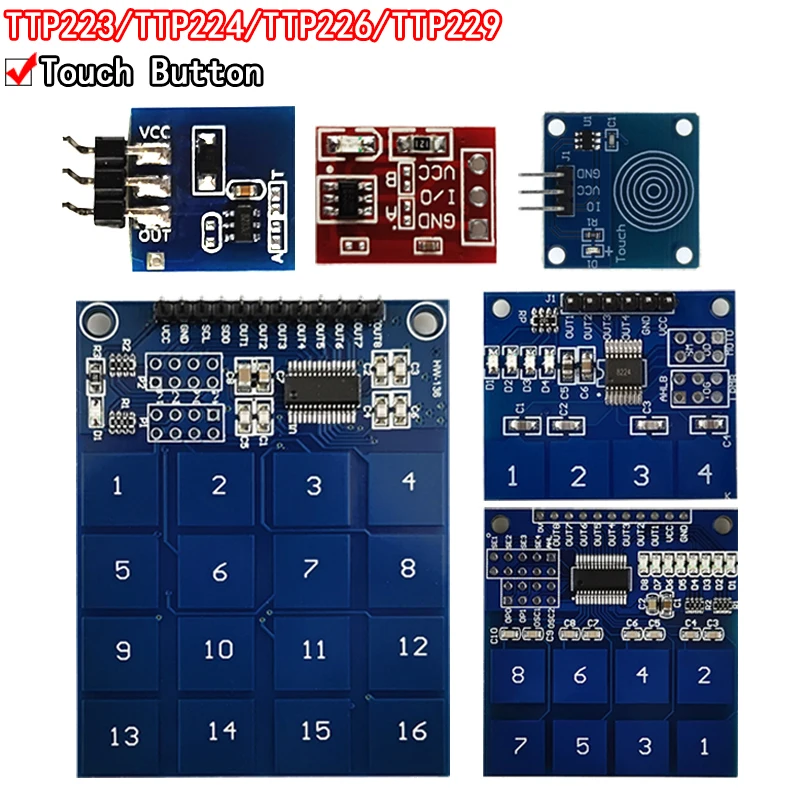 TTP223/TTP224/TTP226/TTP229 Jog Digital Touch Switch Sensor Digital 1/4 ...