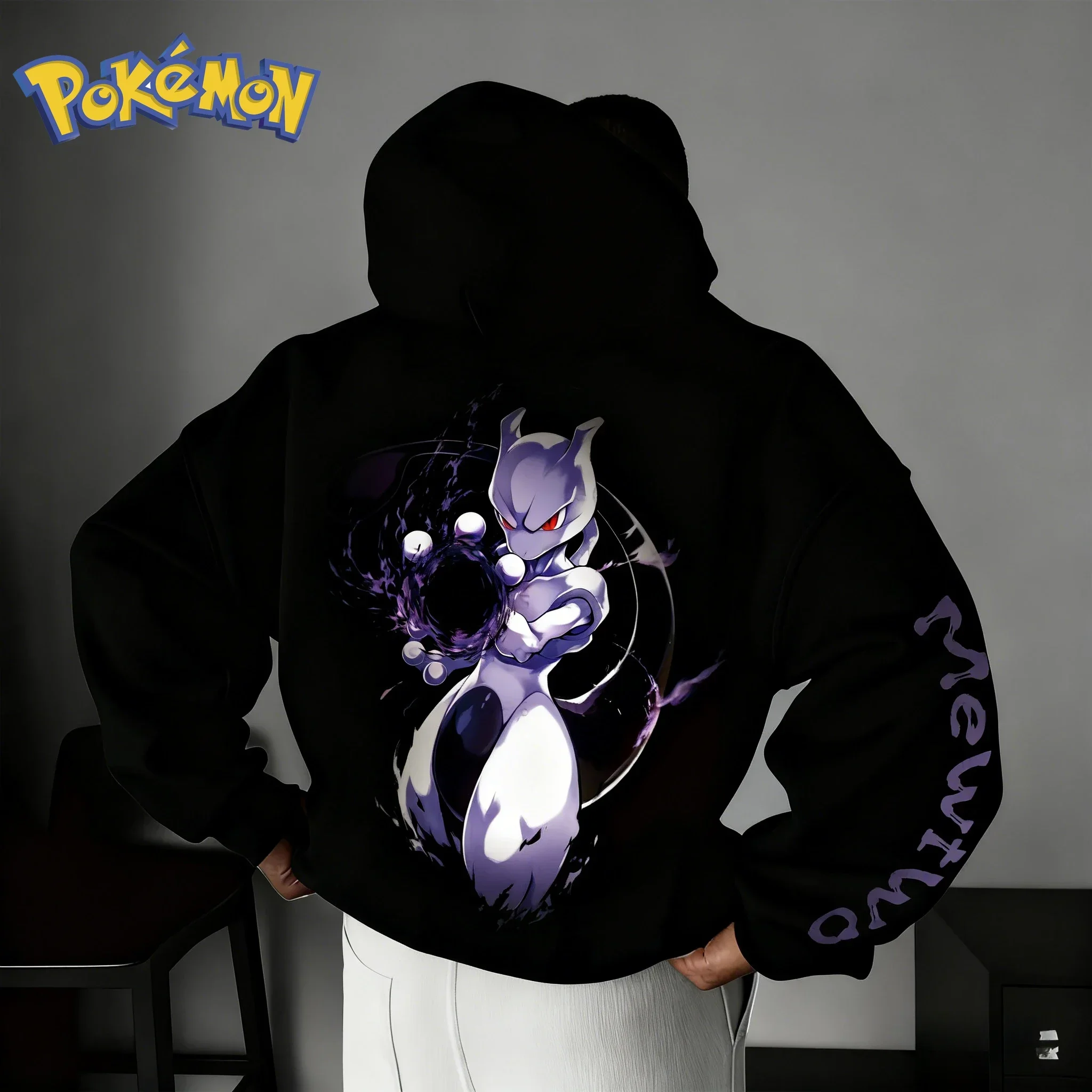Pokémon Anime Mewtwo Co Branded Hoodie Spring/Autumn New Street Hip Hop ...