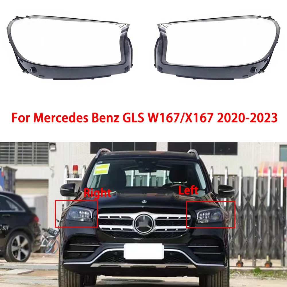 For Mercedes Benz GLS/X167 GLS 2020-2023 Front Headlight Lens Cover ...