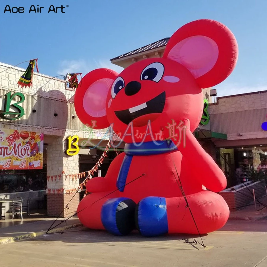 Red Inflatable Rat Model Giant Inflatable Mouse Animal Replica For ...