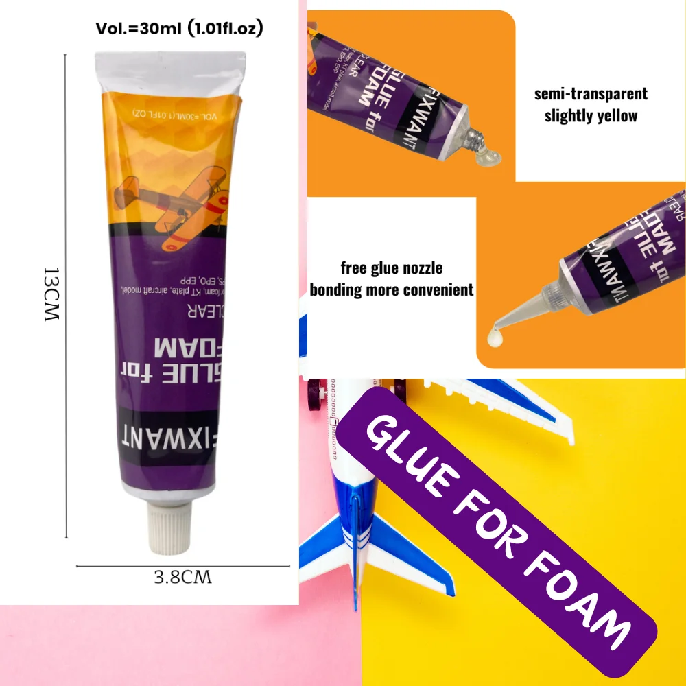 FIXWANT Waterproof High Strength Foam Glue for Sponge Aircraft Model ...