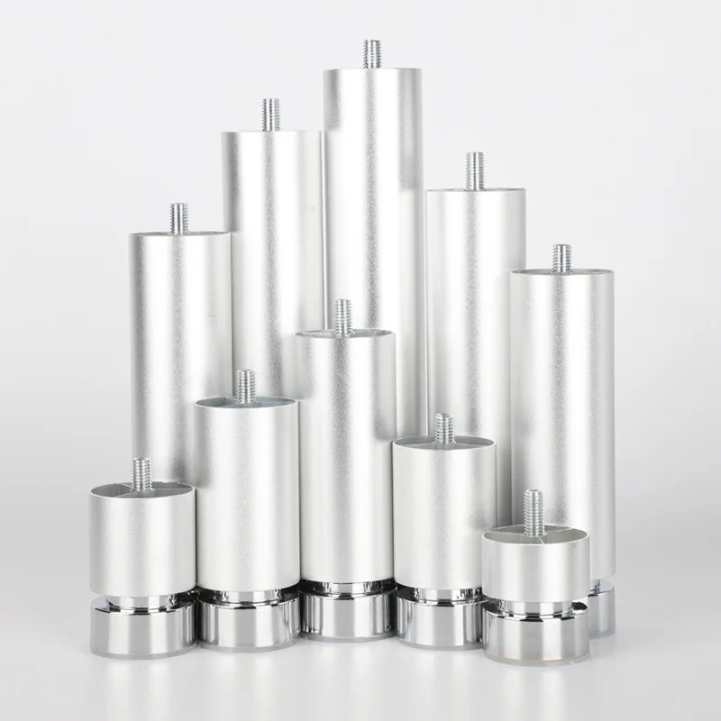 4Pcs/Set Adjustable Furniture Support Foot Aluminum Alloy Round Tube ...
