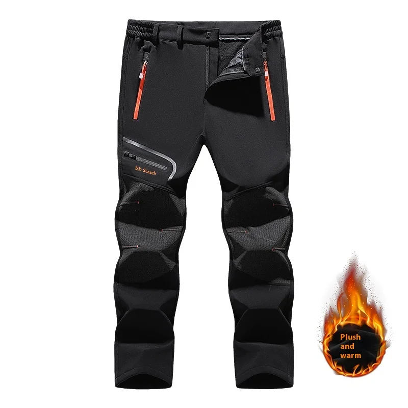 Mens Thermal Fleece Lined Softshell Pants Waterproof Windproof Outdoor ...