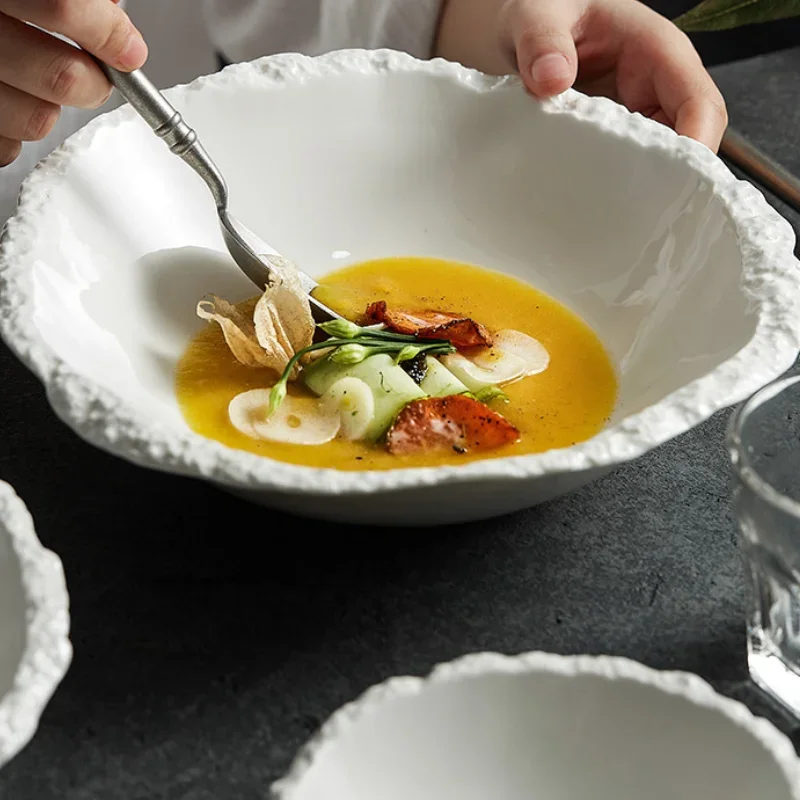 Taz-n-de-sopa-de-cer-mica-blanca-vajilla-de-restaurante-de-alta-gama ...