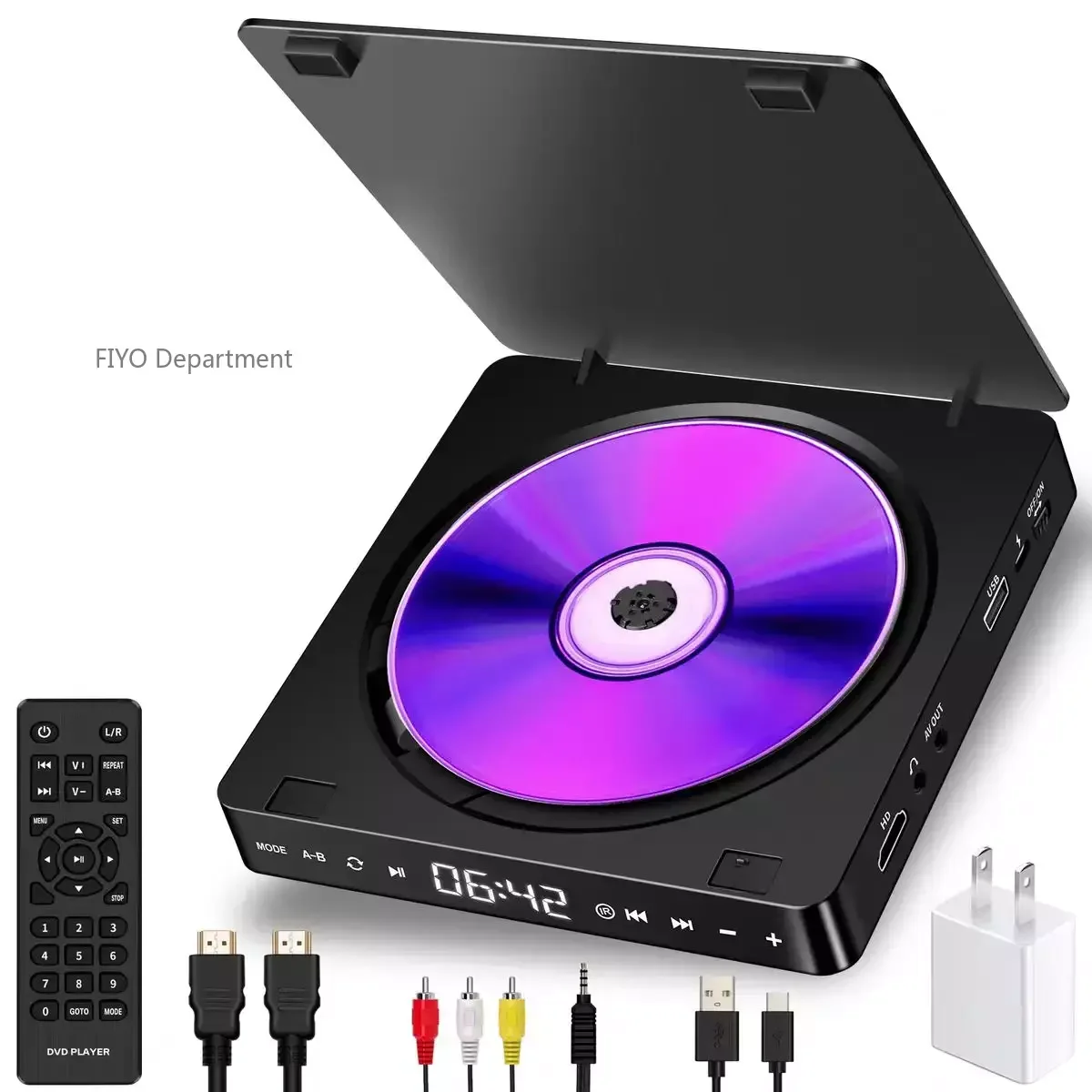 Lecteur-portable-haute-d-finition-HDMI-lecteur-domestique-CD-VCD-r ...