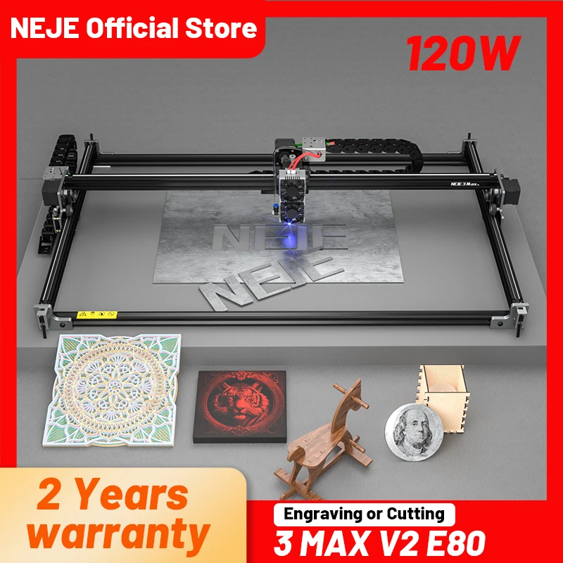 NEJE Max 3 V2 Laser Engraving Machine Powerful E80 E40 Laser Engraver Metal Engraving 3D Wood ...