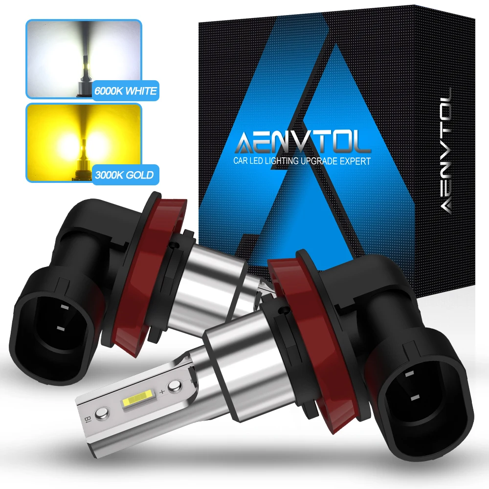 AENVTOL 2pcs 2800lm H8 H11 LED Fog Lamp Canbus H16JP 9005 HB3 9006 HB4 ...