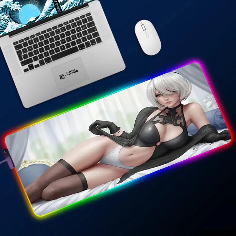 Xxl Gaming Mouse Pad With Computer Rgb Backlight Anime Sexy Girl Design Spot To Shop Technology