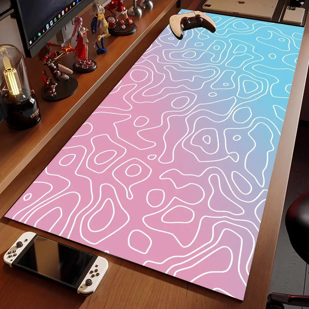 Blue-and-pink-stripes-Mouse-Pad-XL-PC-Gaming-Accessories-Office-Gamer ...