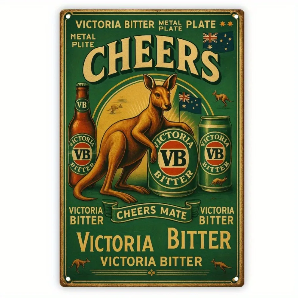 [Vintage Beer Sign] 7.8x11.8" Victoria Bitter Metal Sign - Iron Art ...