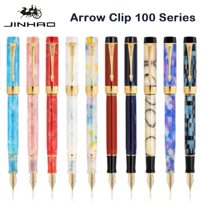 Jinhao-100-Fountain-Pen-Golden-Arrow-Clip-Luxury-Executive-Pens-M-F-EF ...