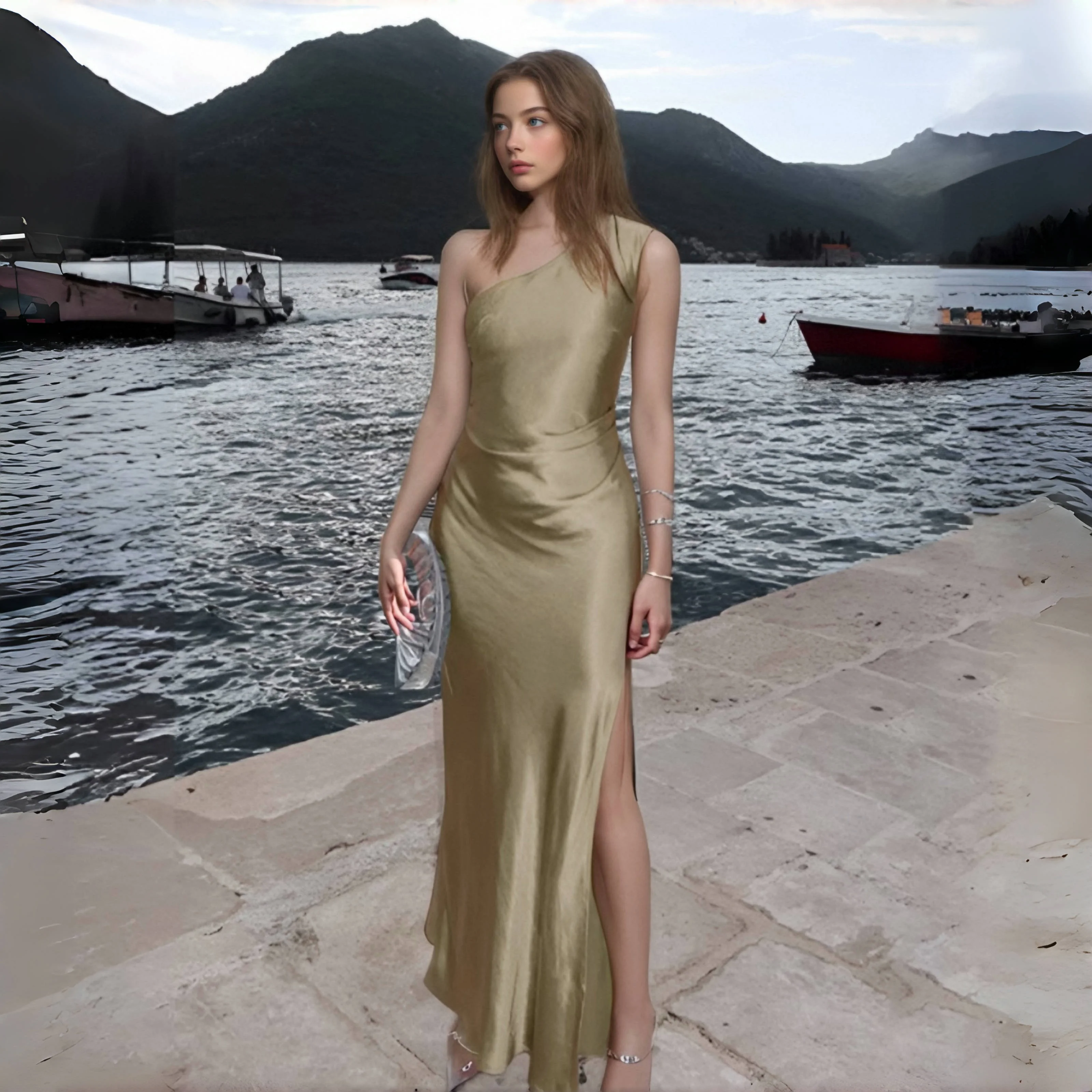 Elegant-Slash-Neck-Party-Dress-Sleeveless-High-Split-Satin-Maxi-Dresses ...