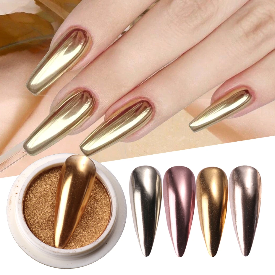 Metallic-Chrome-Solid-Nail-Glitter-Powder-Gold-Pink-Champagne-Mirror ...